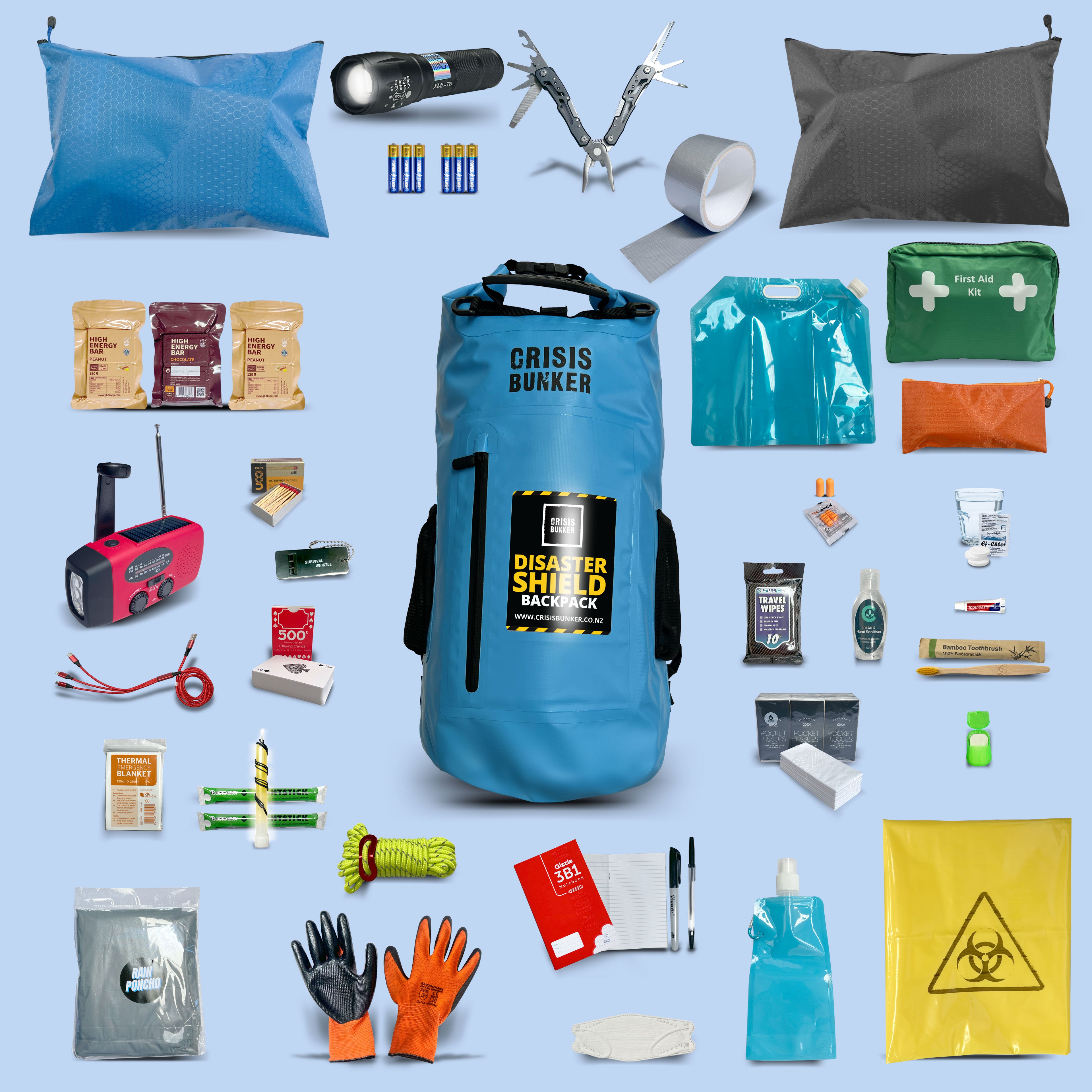1 Person Disaster Shield Backpack – Crisis Bunker